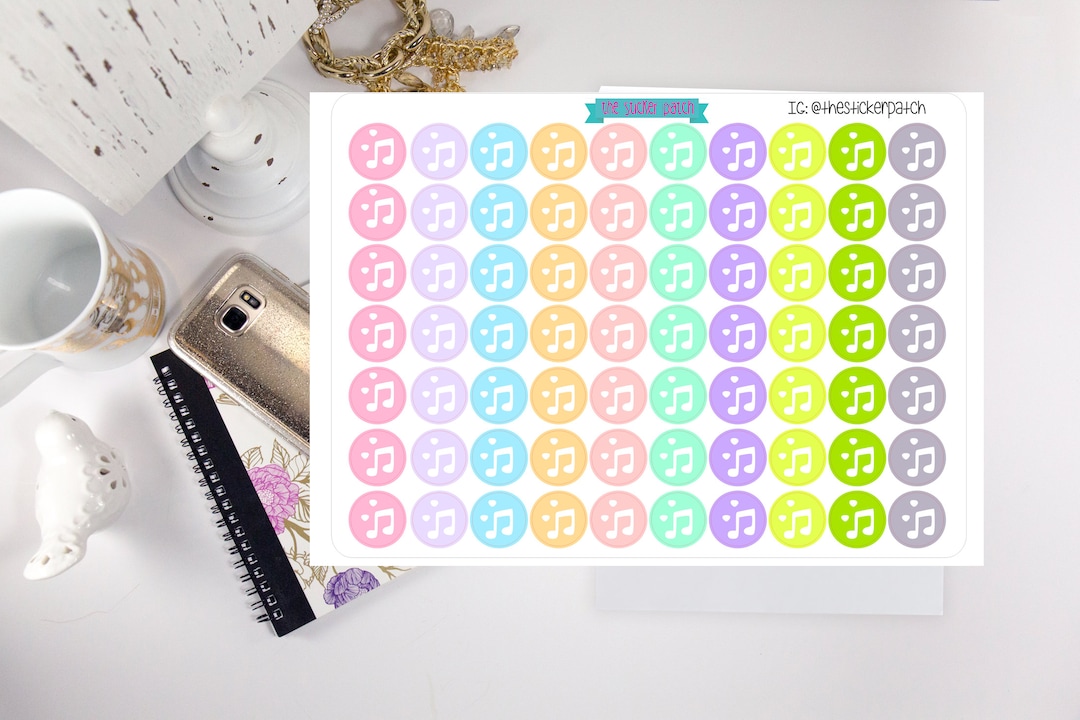 Music Notes Planner Stickers - Stickers for Planners, Journals ...