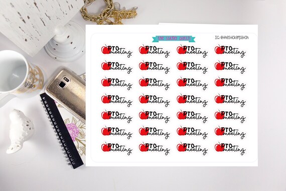 PTO Meeting School Planner Stickers Stickers for Planners | Etsy