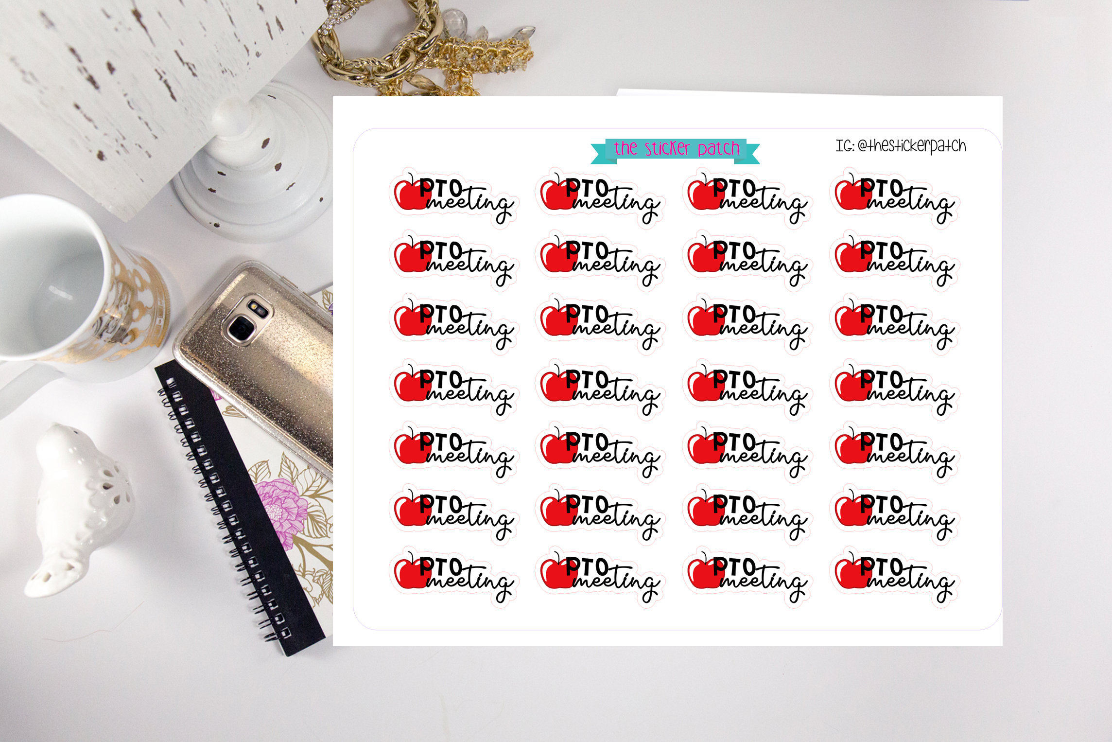 PTO Meeting, School, Planner Stickers - Stickers for Planners, Journals ...