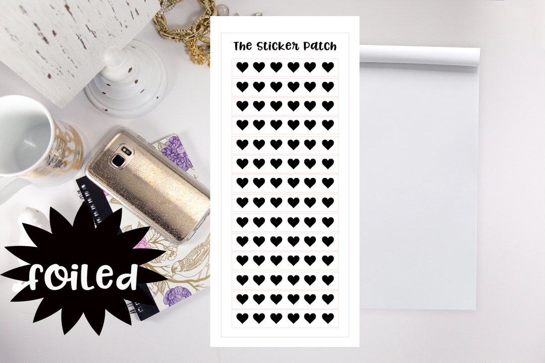 FOILED Heart Overlay Headers Planner Stickers -stickers for Planners ...
