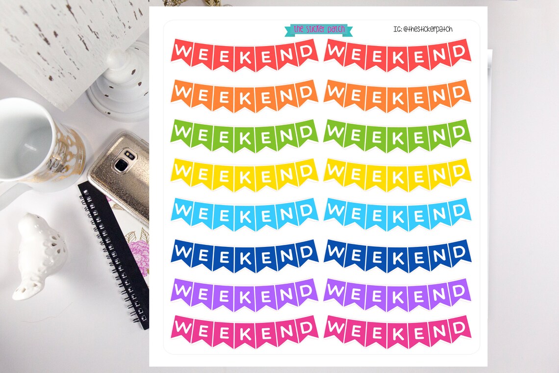 Weekend Banner Planner Stickers Stickers for Planners - Etsy