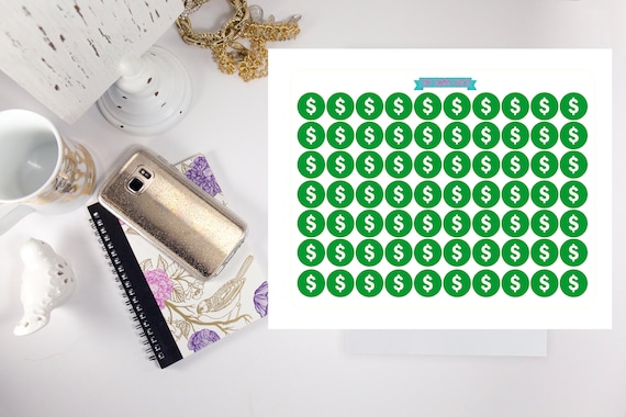 Money Sign Save Money Stickers for Planners Journals | Etsy