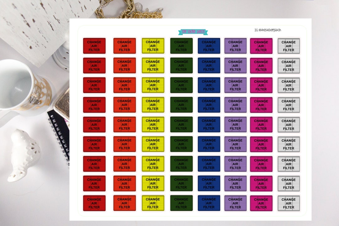 Change Air Filter Planner Stickers - Stickers for Planners, Journals ...