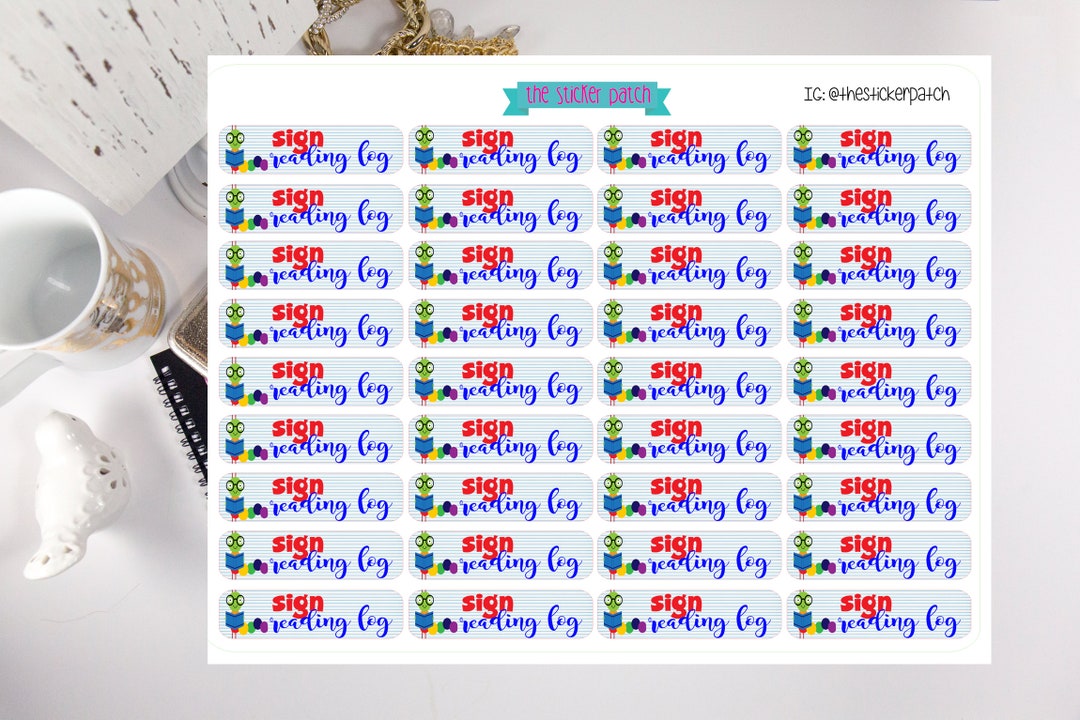 Sign Reading Log Planner Stickers -stickers for Planners, Journals ...