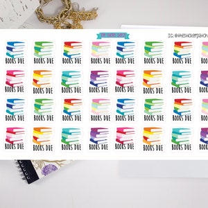 Library Books Due Planner Stickers Set of 32 ,stickers for Planners ...