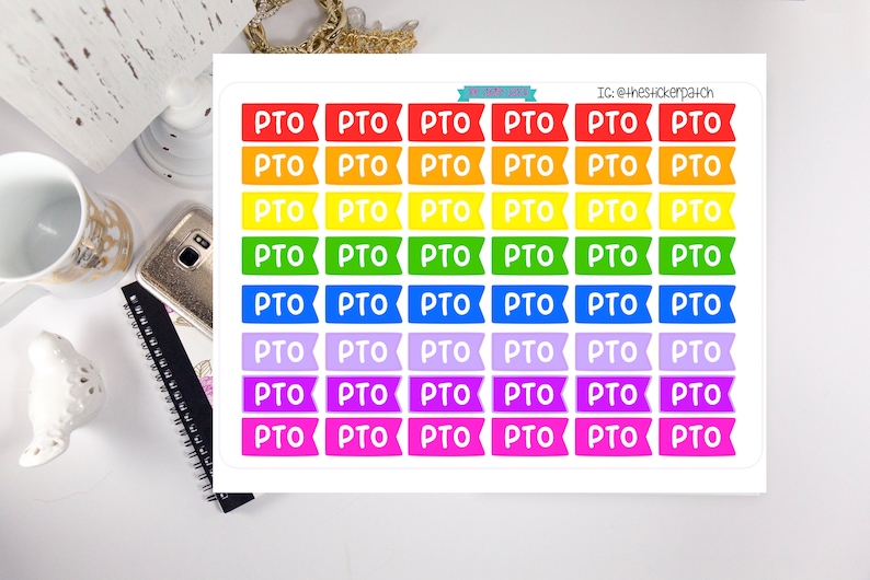 PTO Meeting School Paid Time off Planner Stickers Stickers - Etsy