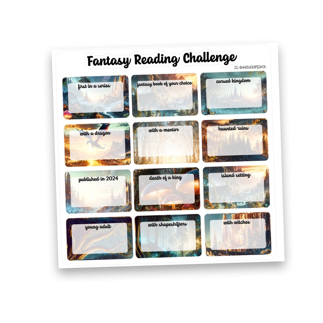 Fantasy Book Challenge- Stickers for Planners, Journals, Scrapbooks and ...