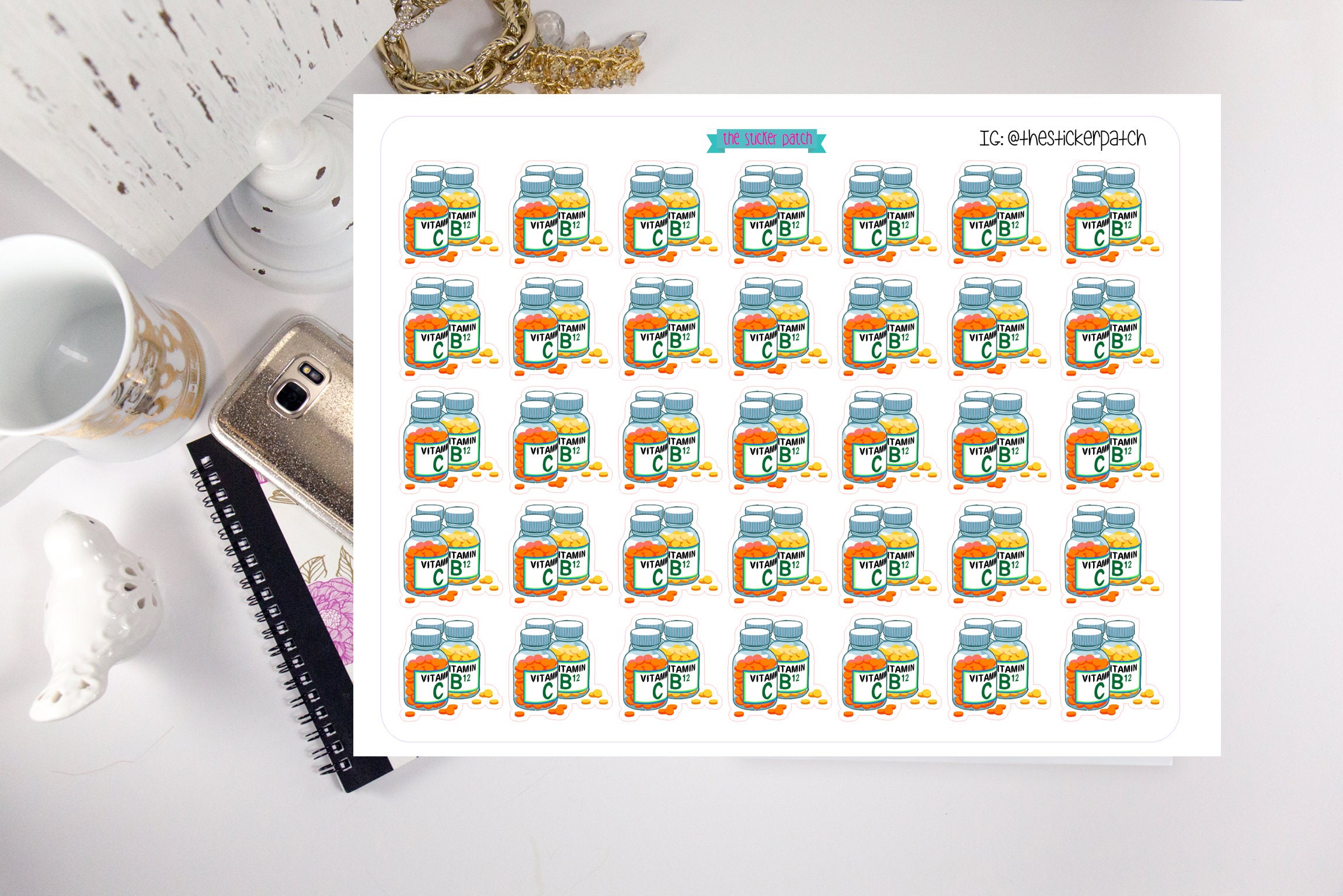 Vitamins/supplements Planner Stickers - Stickers for Planners, Journals ...