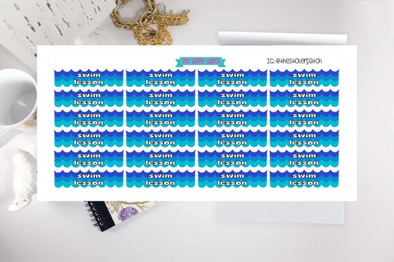 Swim Lesson Planner Stickers Stickers for Planners | Etsy