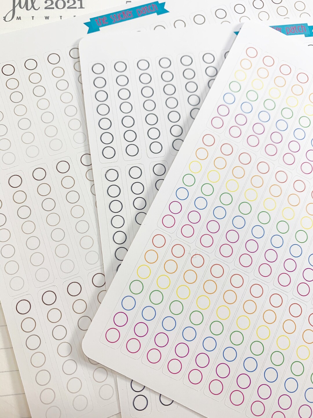 Rainbow Dot Checklist for HORIZONTAL EC Layout Stickers for Planners ...