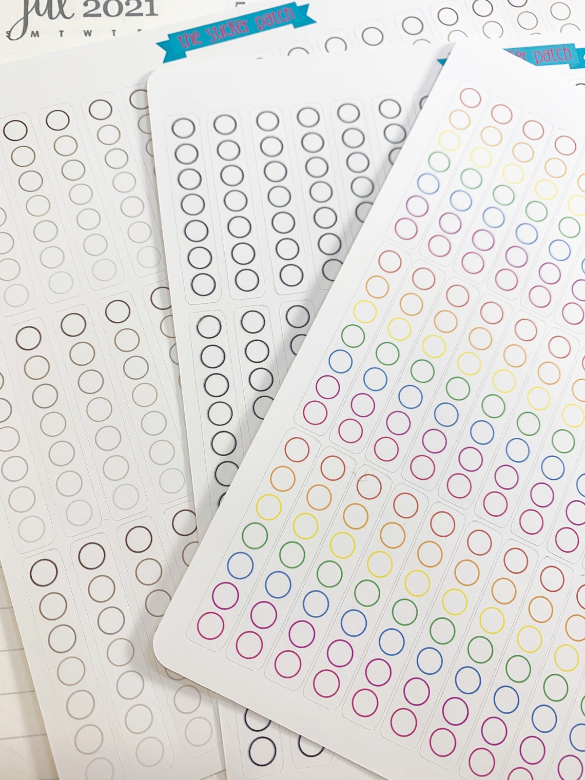 Rainbow Dot Checklist for HORIZONTAL EC Layout Stickers for - Etsy