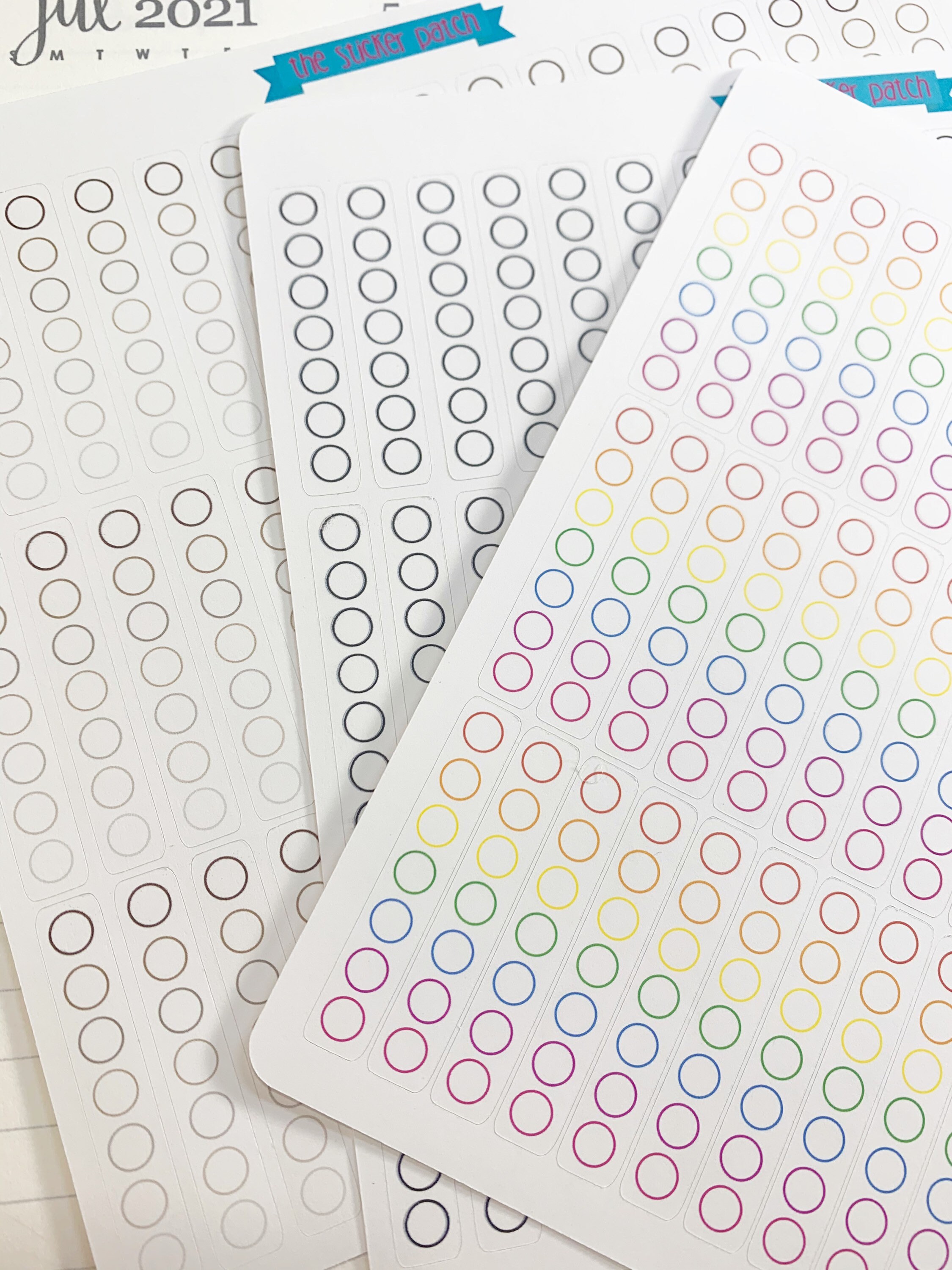 Rainbow Dot Checklist for HORIZONTAL EC Layout Stickers for Planners ...