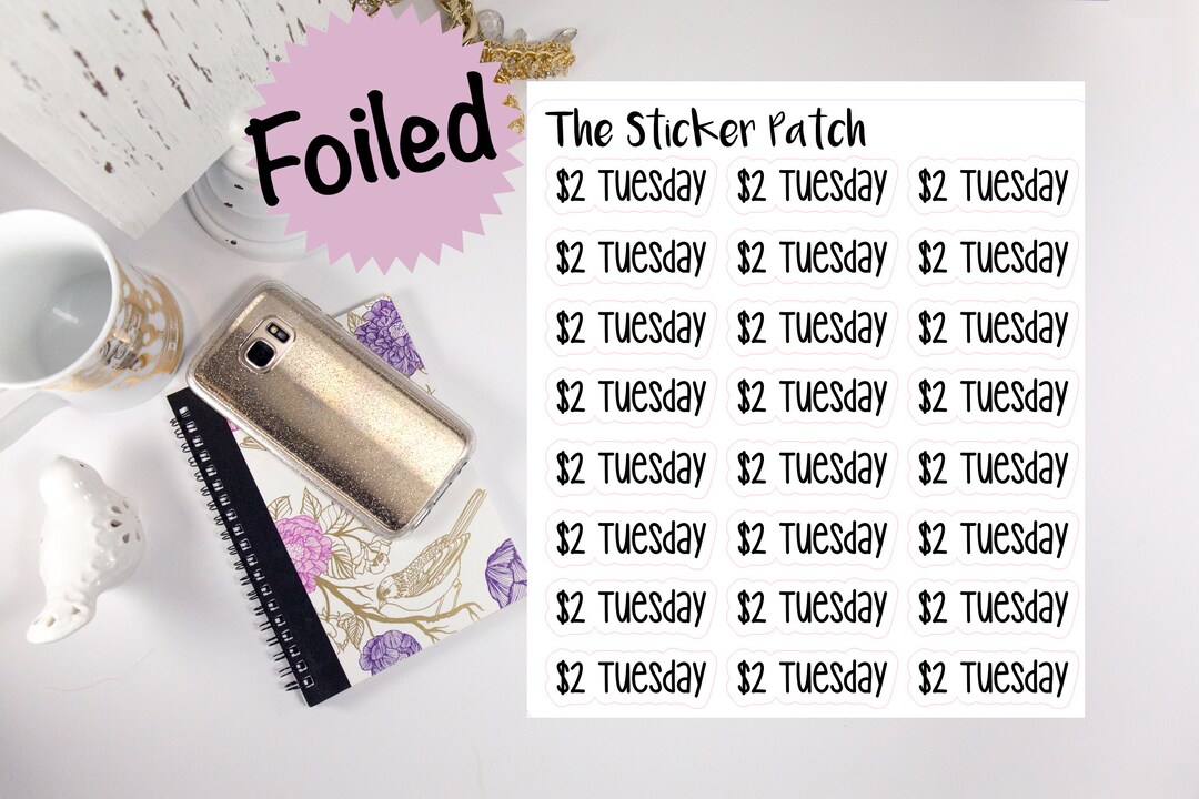 FOILED 2 Dollar Tuesday Planner Stickers -stickers for Planners ...