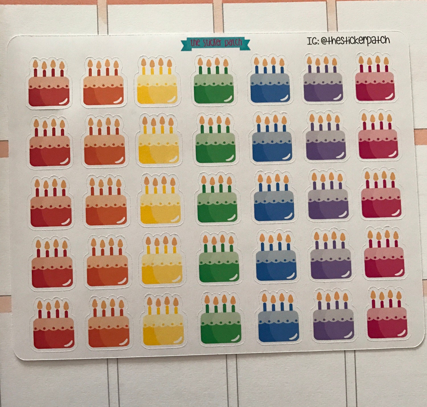 Birthday Cake Planner Stickers Stickers for Planners - Etsy