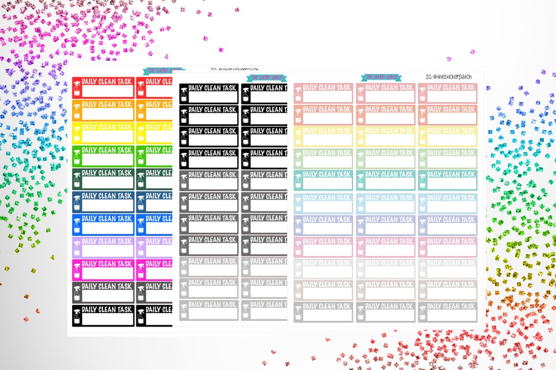 Daily Clean Task Planner Stickers - Stickers for Planners, Journals ...