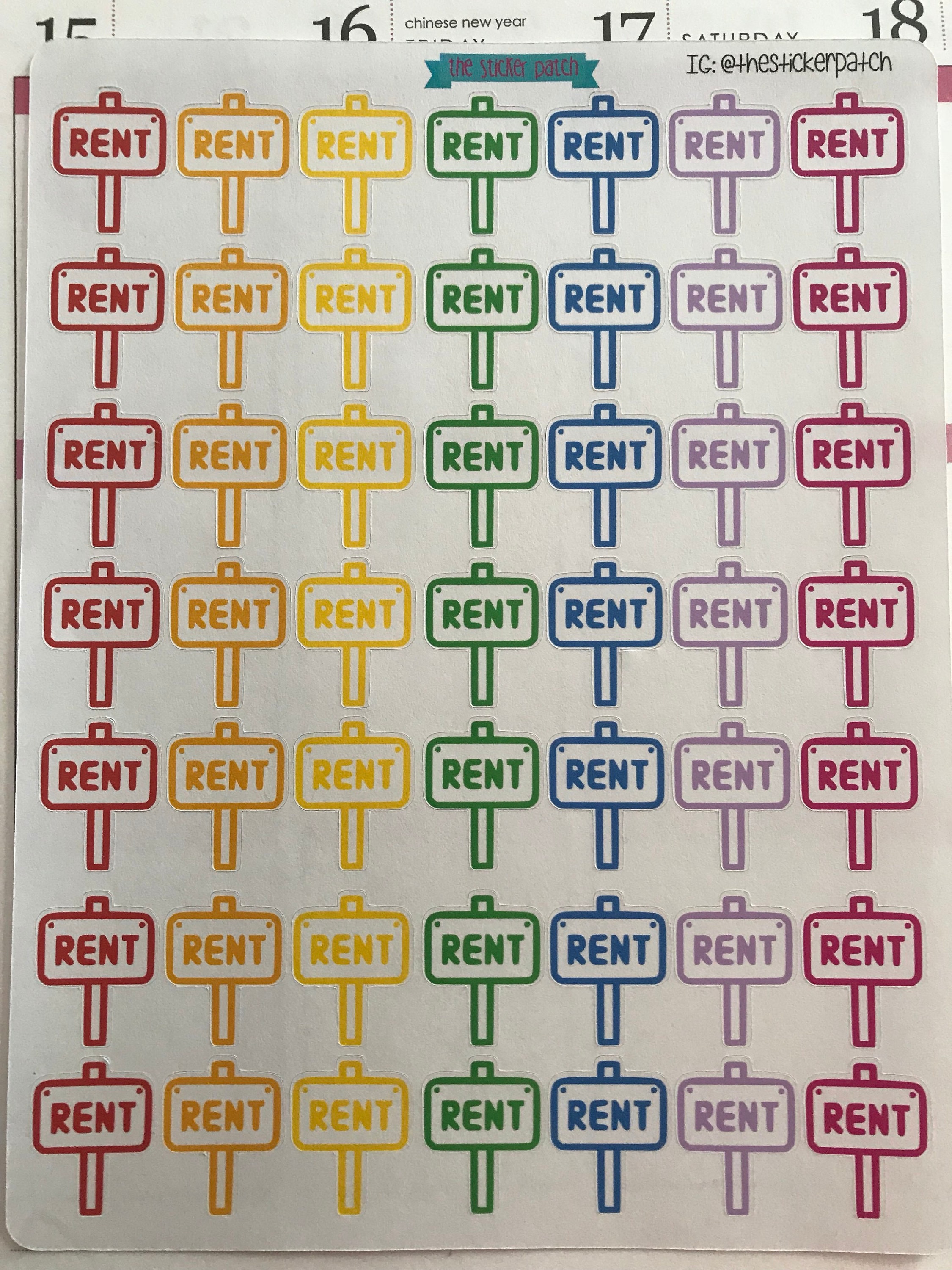 Rent Planner Stickers Stickers for Planners Journals | Etsy