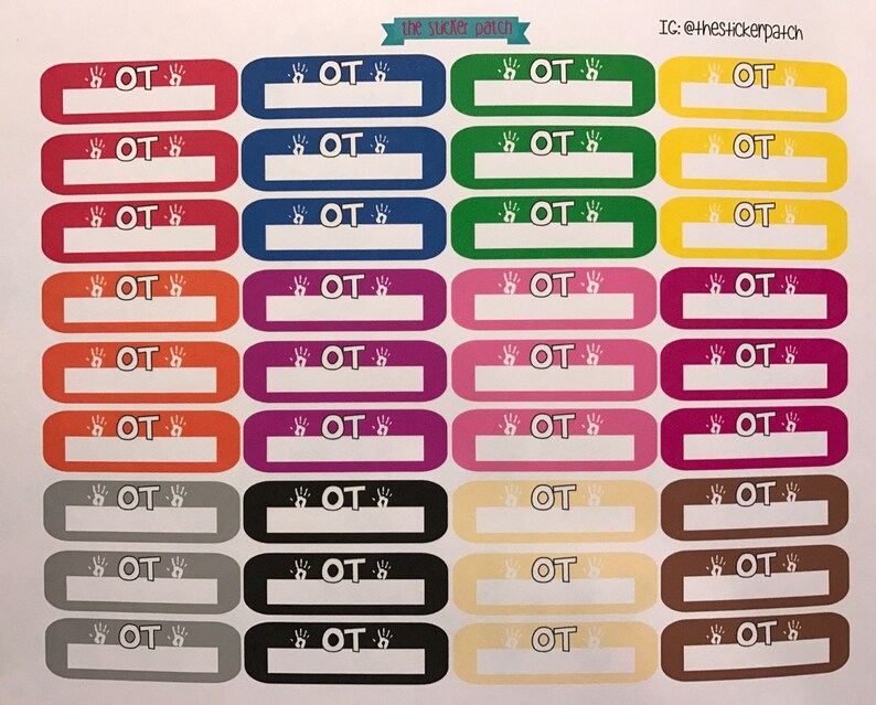 Occupational Therapy, OT Write in Stickers - Stickers for Planners ...