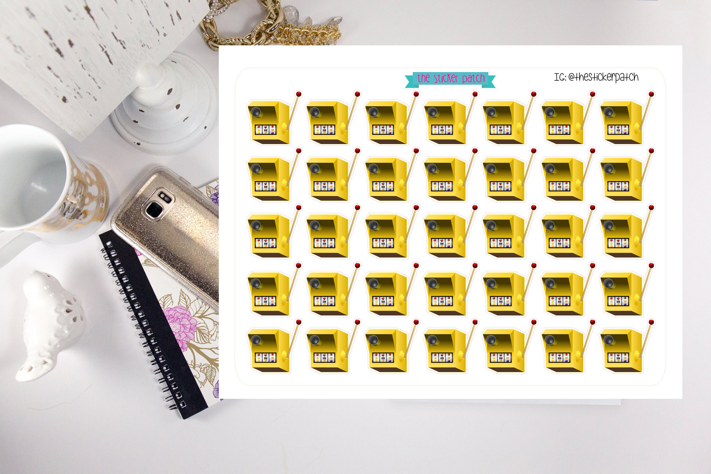 Casino night slot machine planner stickers stickers for | Etsy