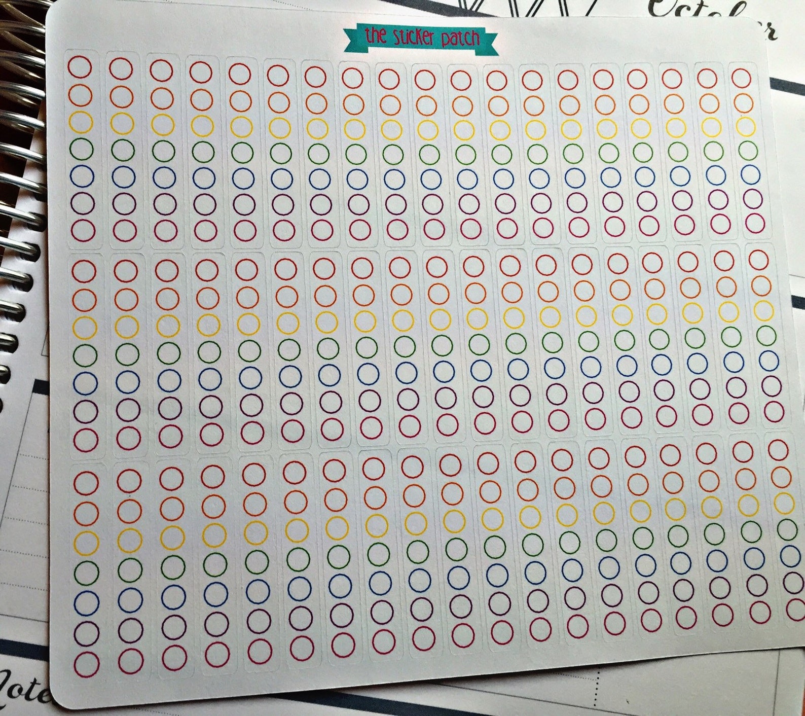Rainbow Dot Checklist for HORIZONTAL EC Layout Stickers for Planners ...