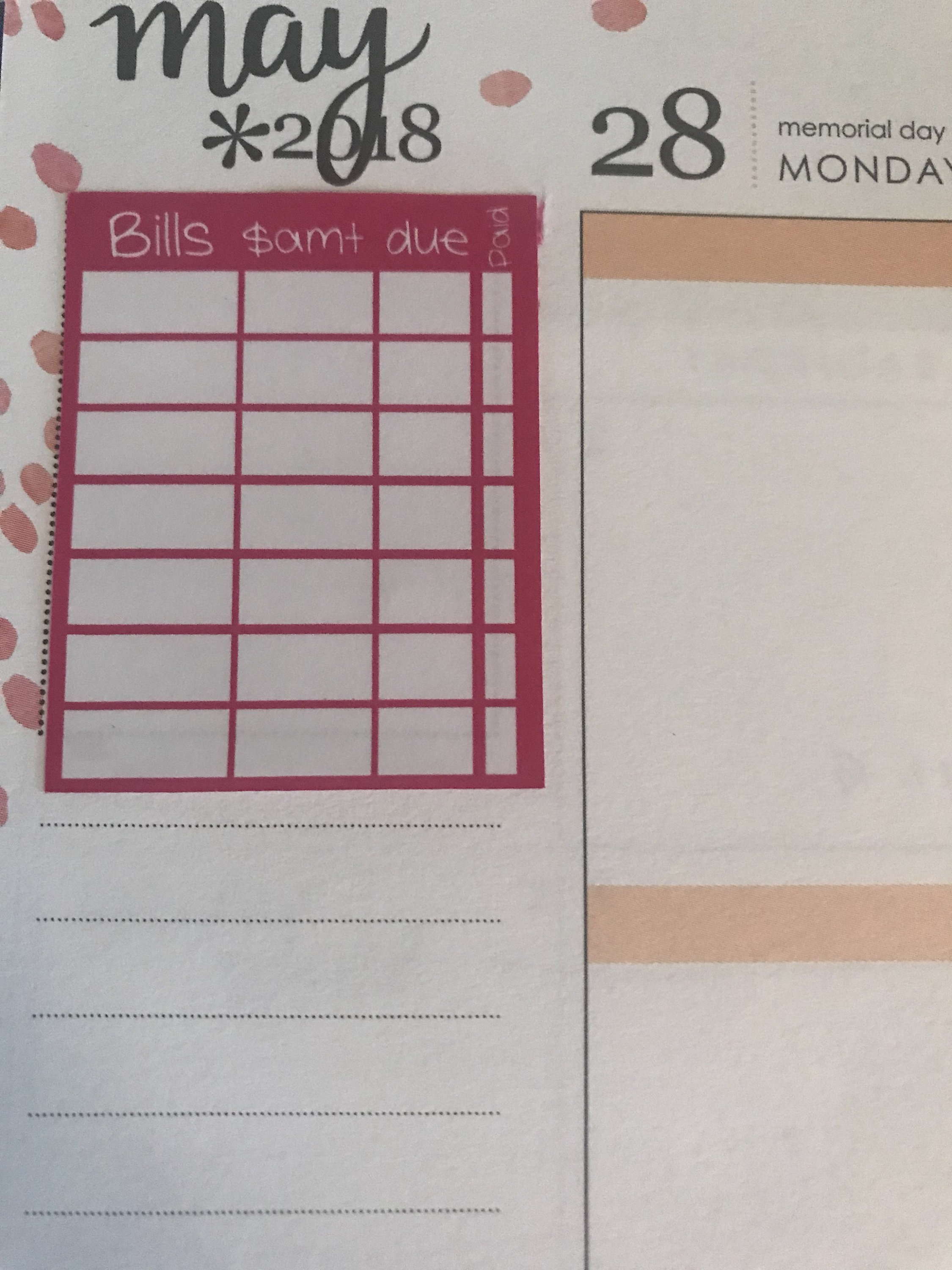 Full Box Bill Due Sticker Stickers for Planners Journals | Etsy