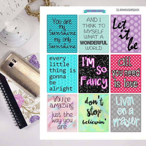 Lyric Sticker - Etsy
