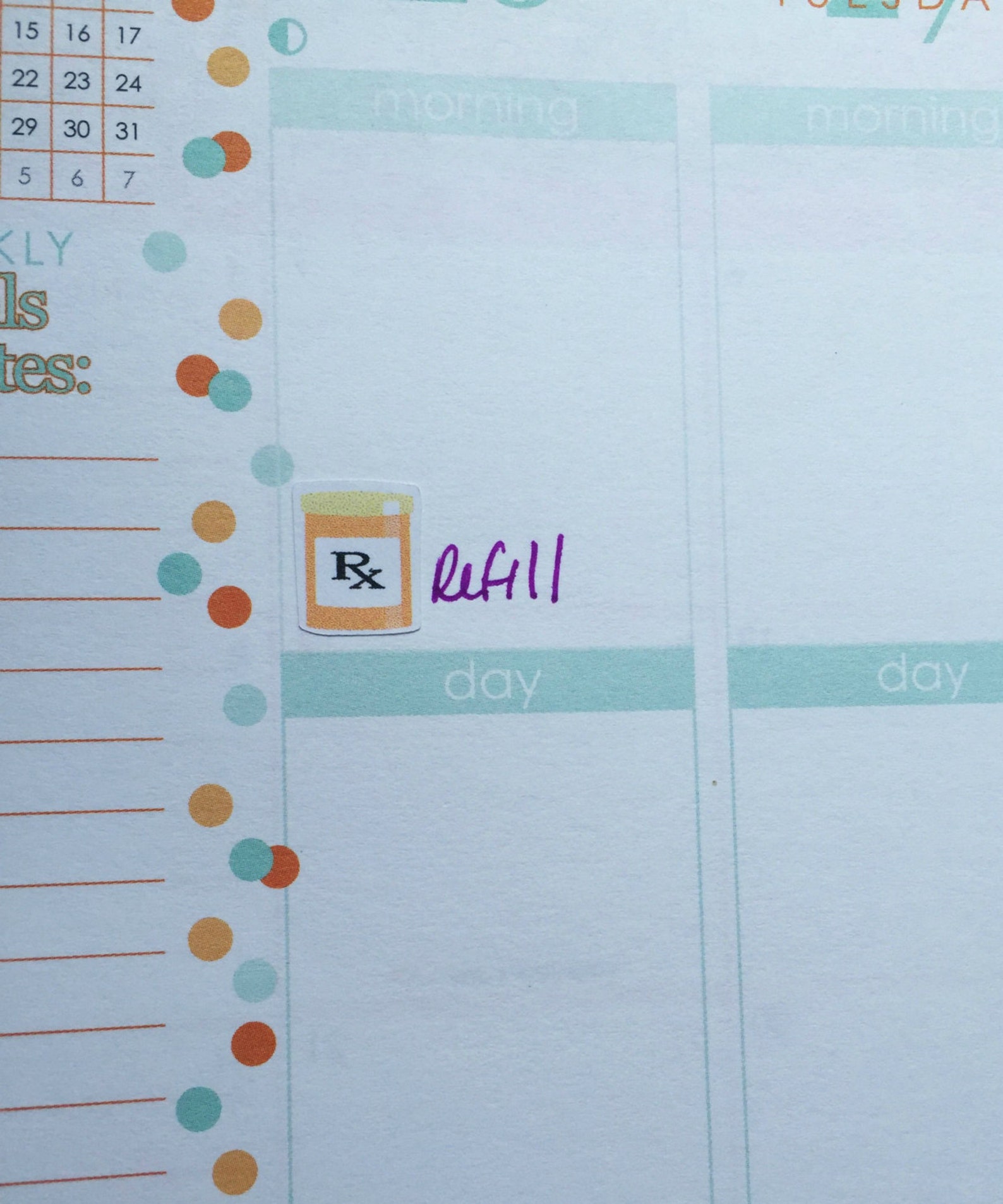 Rx Medicine Prescription Planner Stickers Stickers for - Etsy