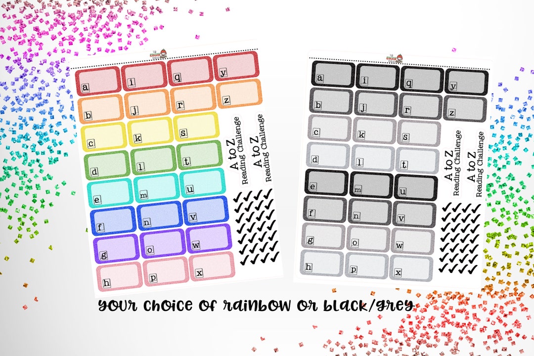 A to Z Reading Challenge Stickers, Stickers for Planners, Journals ...