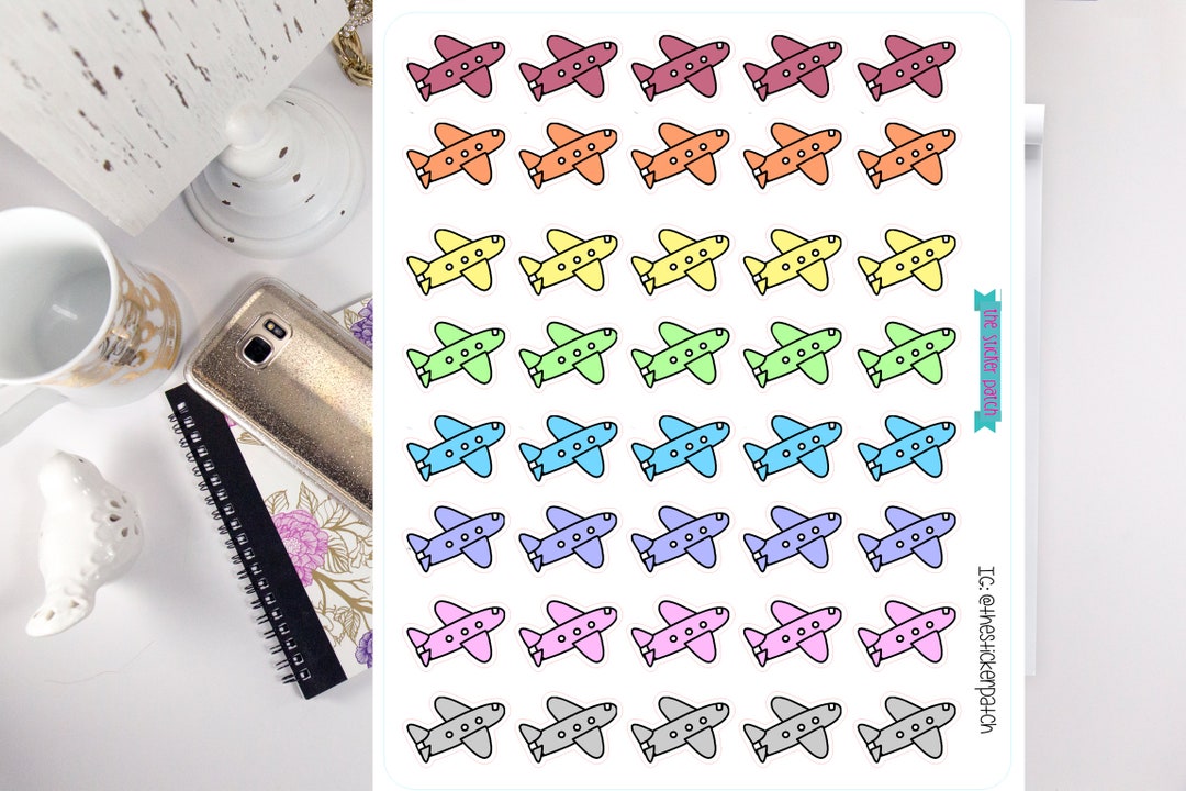 Doodle Airplane, Plane, Flight Circle Planner Stickers - Stickers for ...