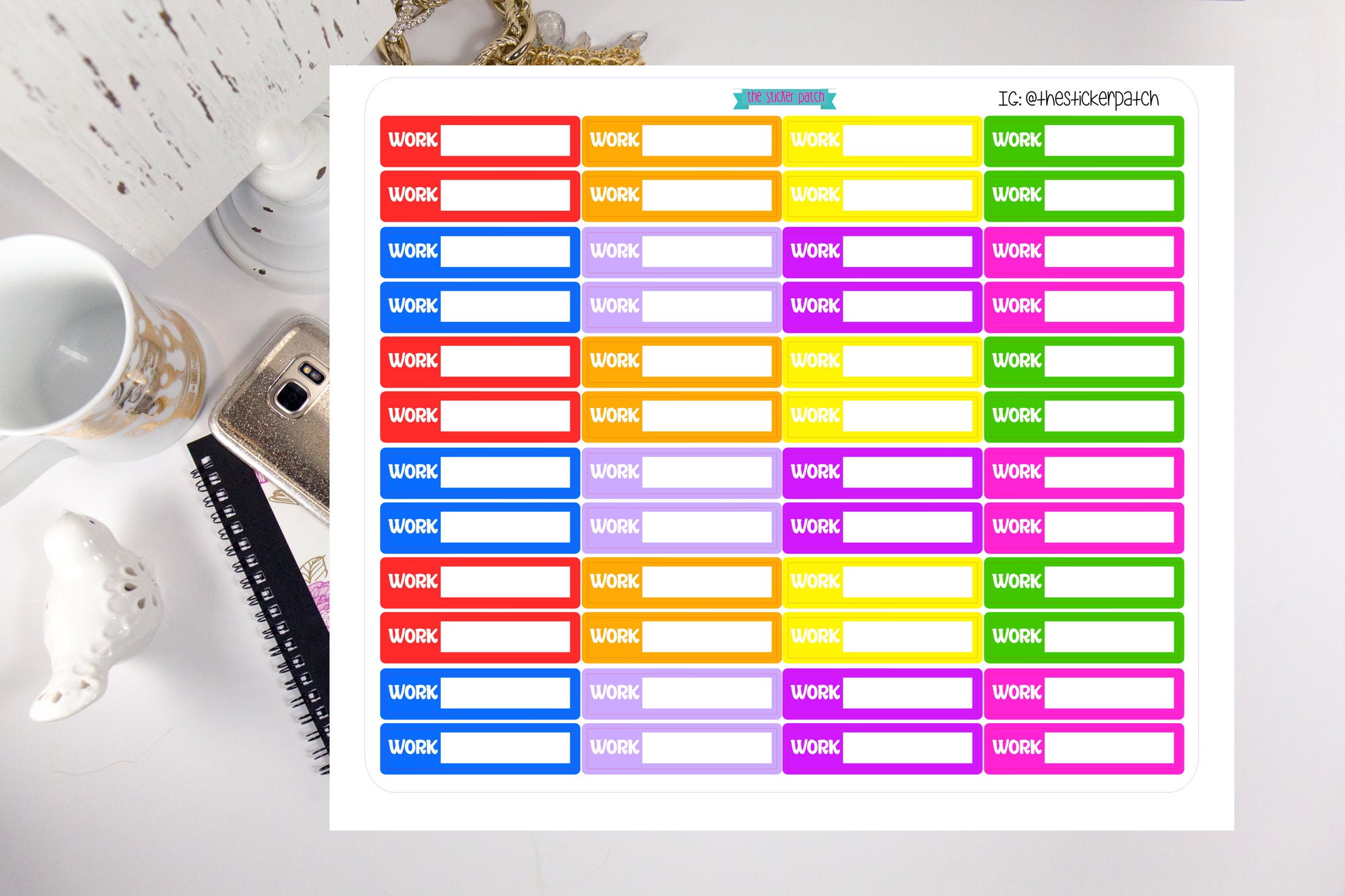 Work Planner Stickers - Stickers for Planners, Journals, Scrapbooks and ...