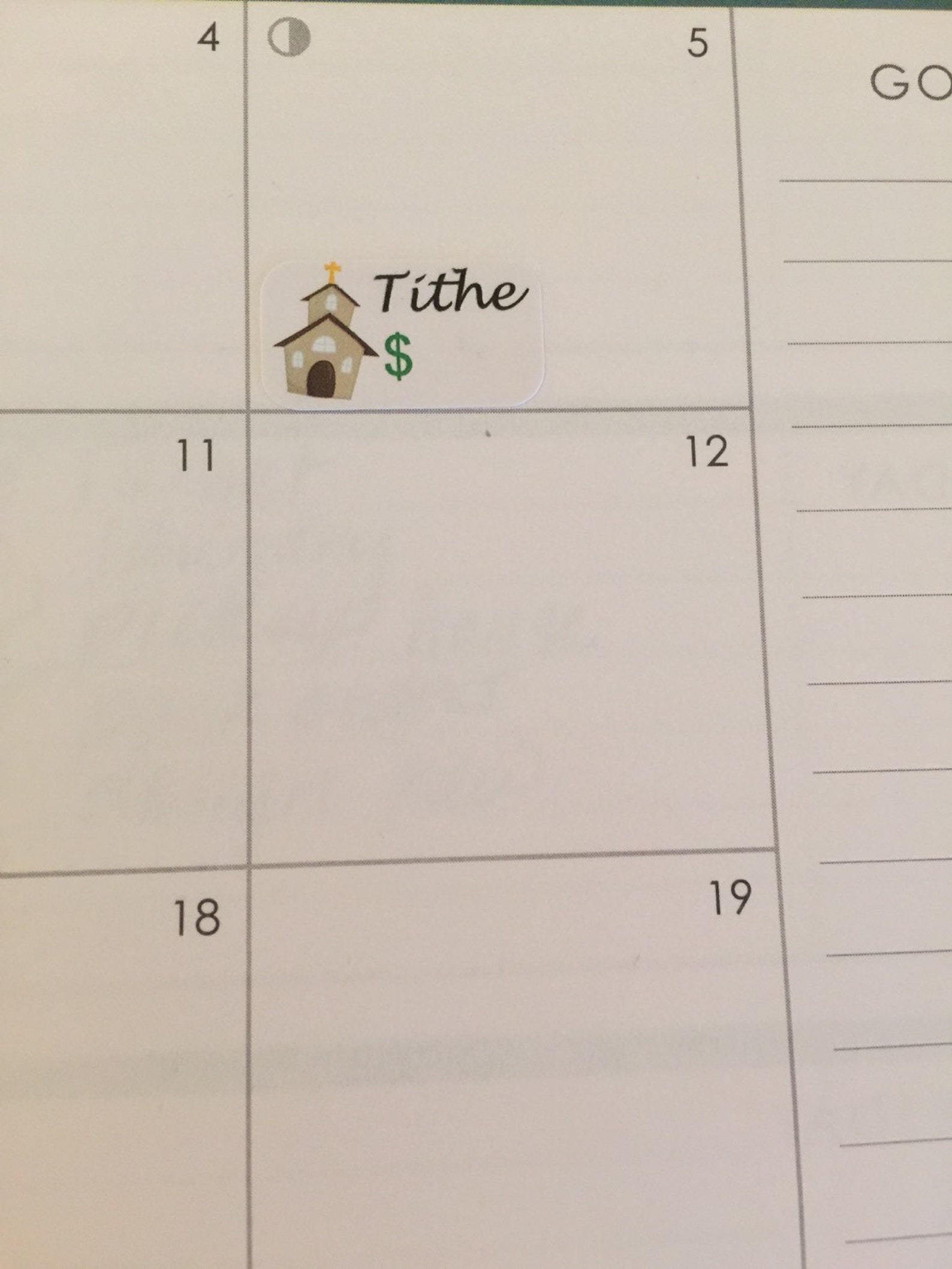 Tithe Planner Stickers 52 Count Sheet Stickers for Erin - Etsy