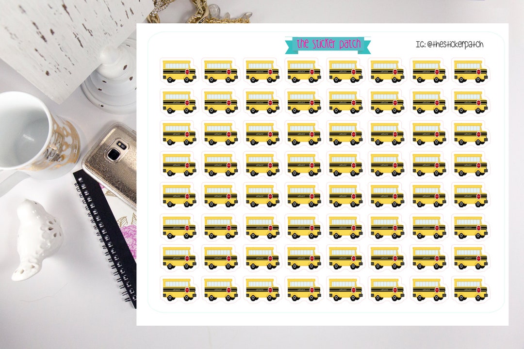 School Bus Planner Stickers - Stickers for Planners, Journals ...
