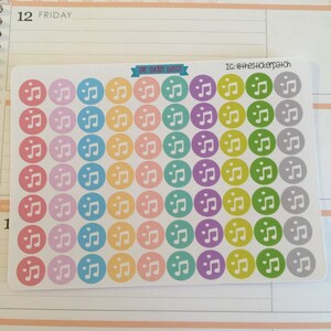 Music Notes Planner Stickers - Stickers for Planners, Journals ...