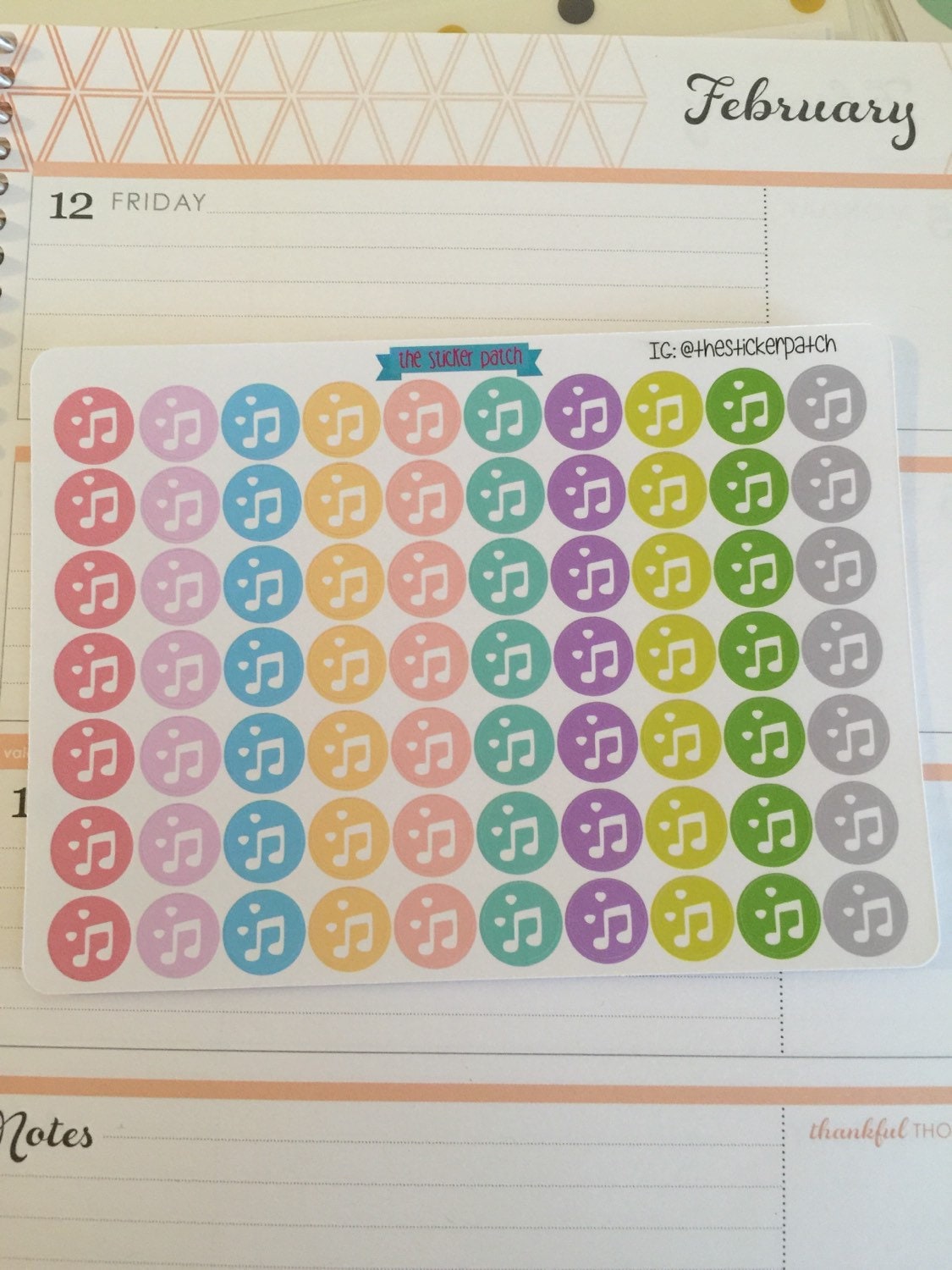 Music Notes Planner Stickers - Stickers for Planners, Journals ...