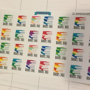 Library Books Due Planner Stickers Set of 32 ,stickers for Planners ...