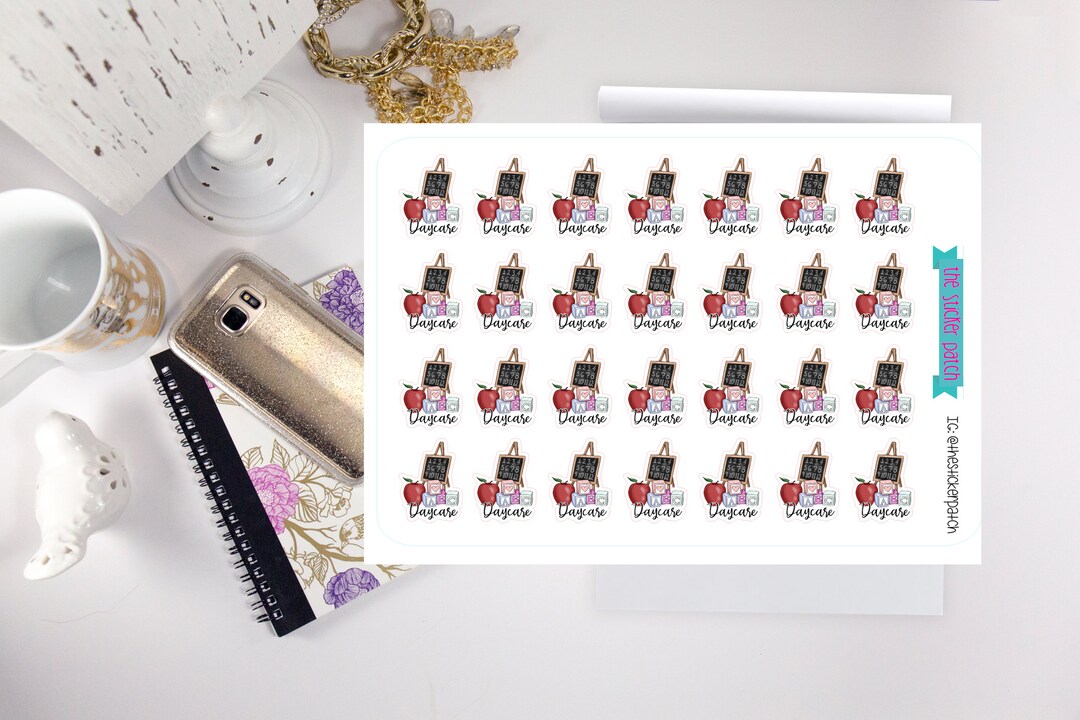 Daycare Icon Stickers, Stickers for Planners, Journals, Scrapbooks and ...