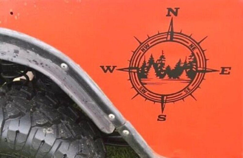 Compass Tree Lake Vinyl Decal for Cars ,laptops and Any Smooth Hard ...