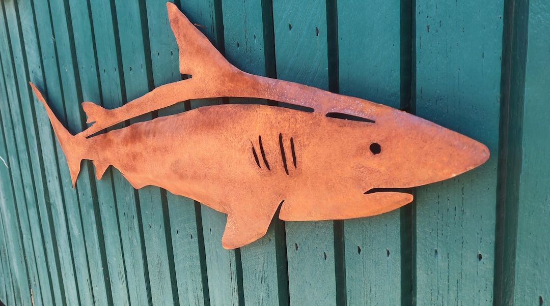 Rusty Shark Wall Art. Made Out of 18 Gauge Steel. Has Sawtooth Hanger ...
