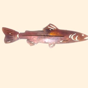 Rusty Metal Lake Trout Wall and Garden Art Made Out of Steel With Matte ...