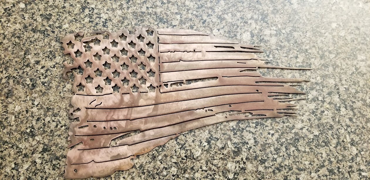 American Flag Copper Patina High Gloss Clear Wall Art - Etsy