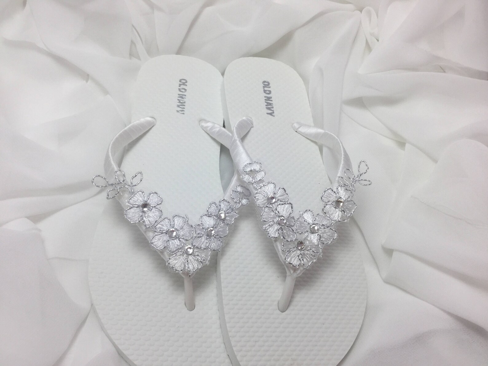 White Bridal Flip Flops White Lace Flip Flops Bridal - Etsy