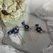 Royal Blue Flower Hair Pin, Royal Blue Flower and Gold Leaf Bridal Pins ...