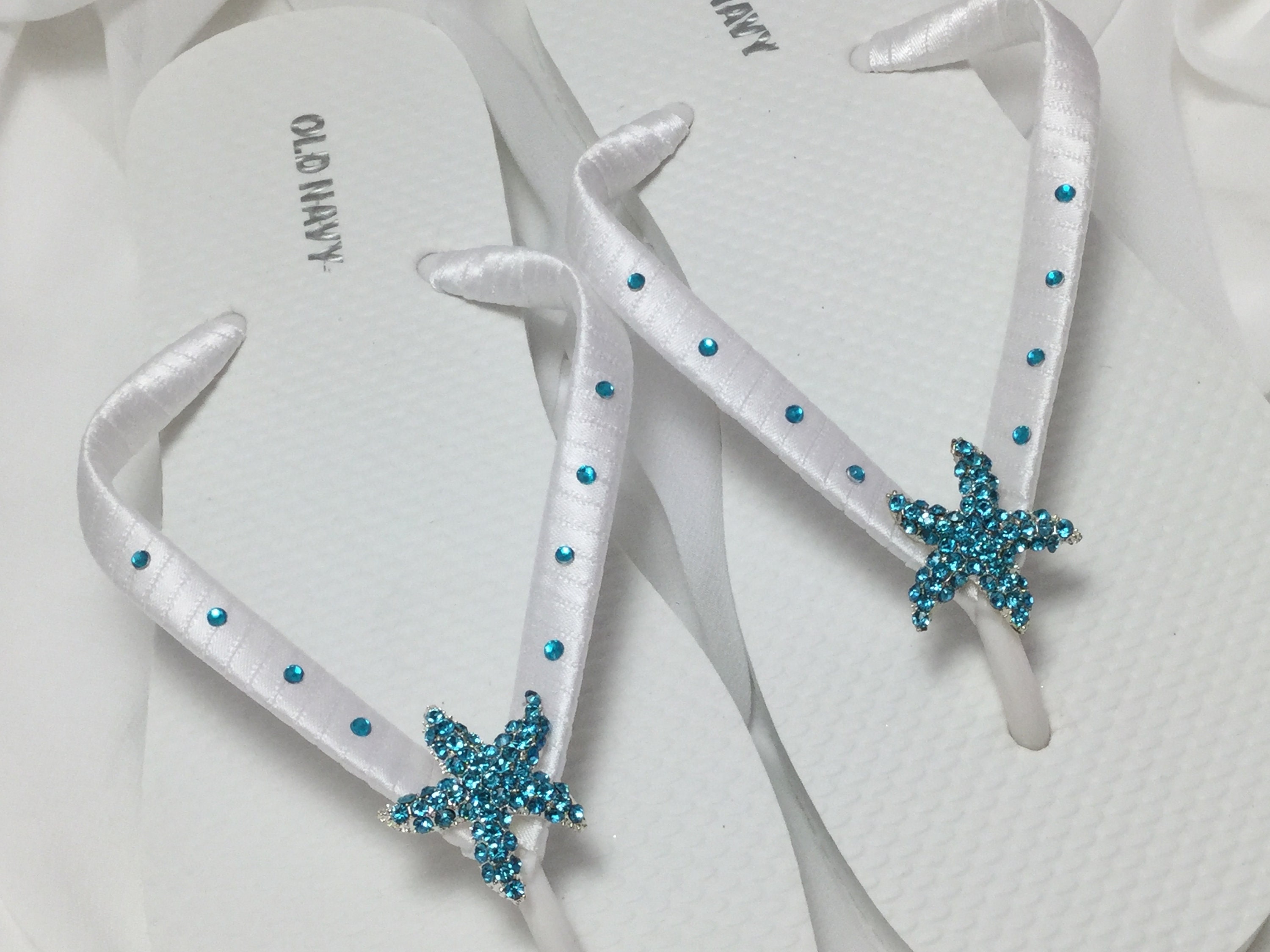 Starfish Bridal Flip Flops Turquoise Flip Flop Starfish - Etsy