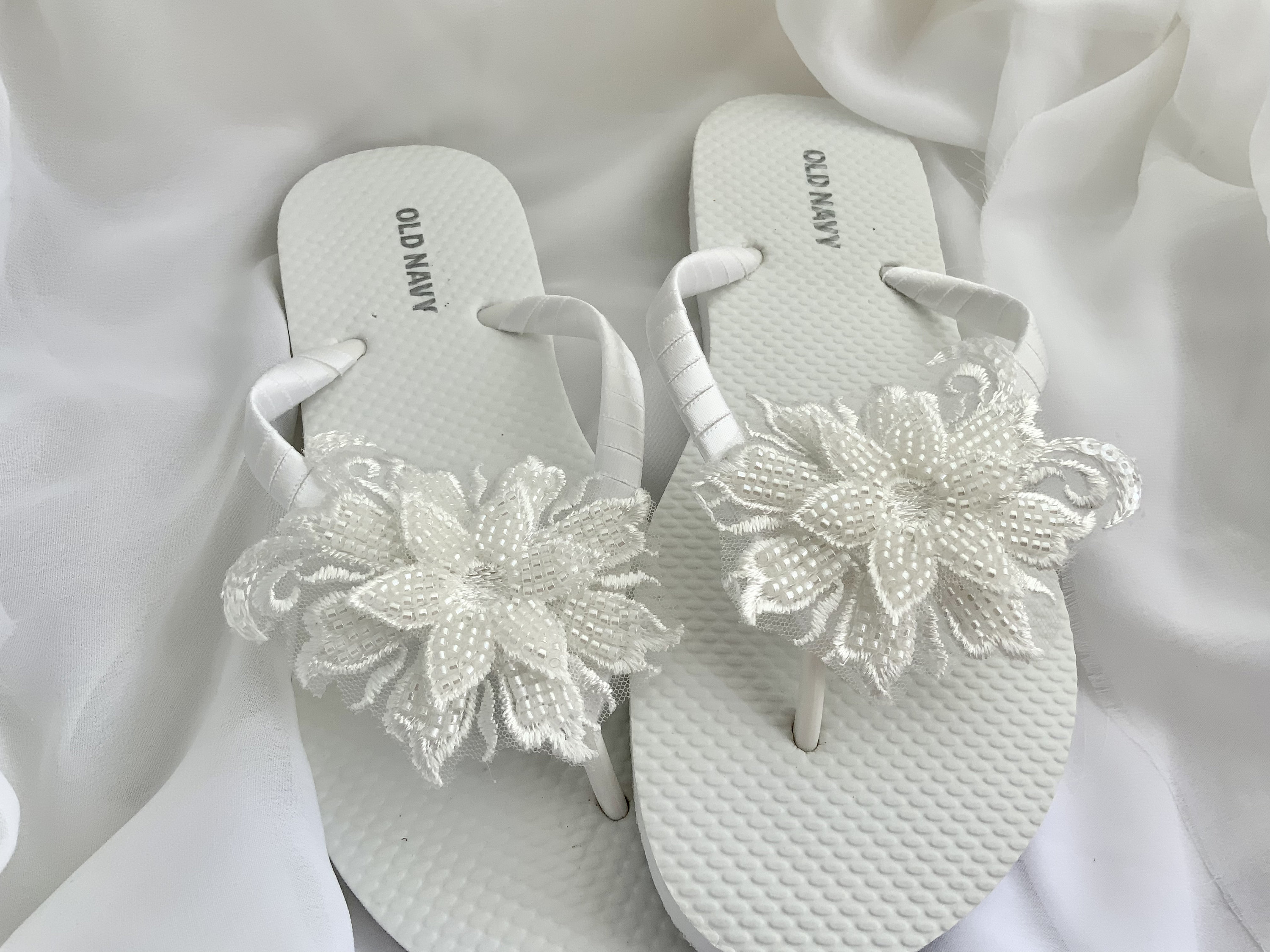 Bridal Beaded Lace Flip Flop Wedding Flip Flops Bridal - Etsy