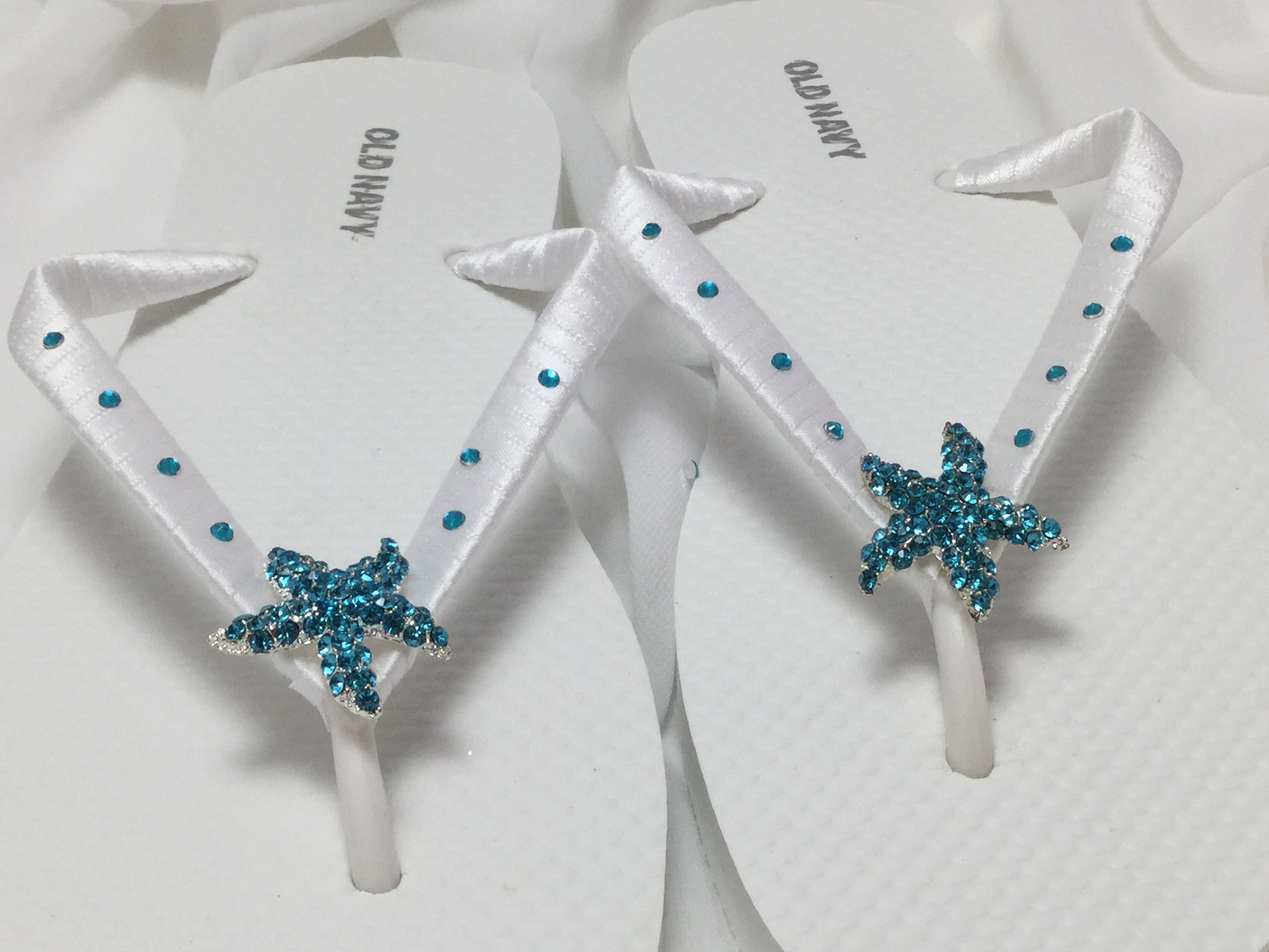Starfish Bridal Flip Flops Turquoise Flip Flop Starfish | Etsy