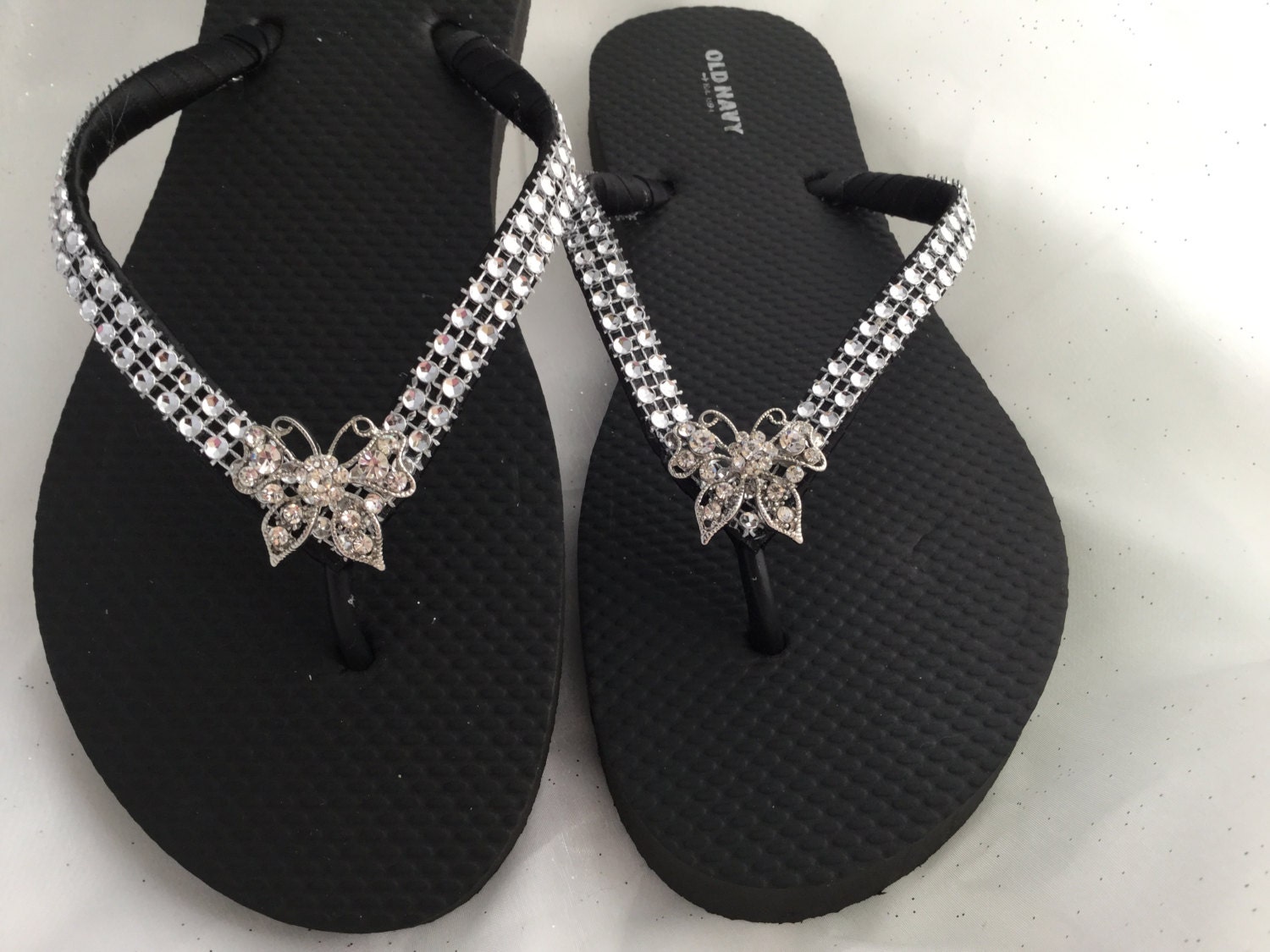 Chanclas nupciales, Chanclas de diamantes de imitación mariposa ...