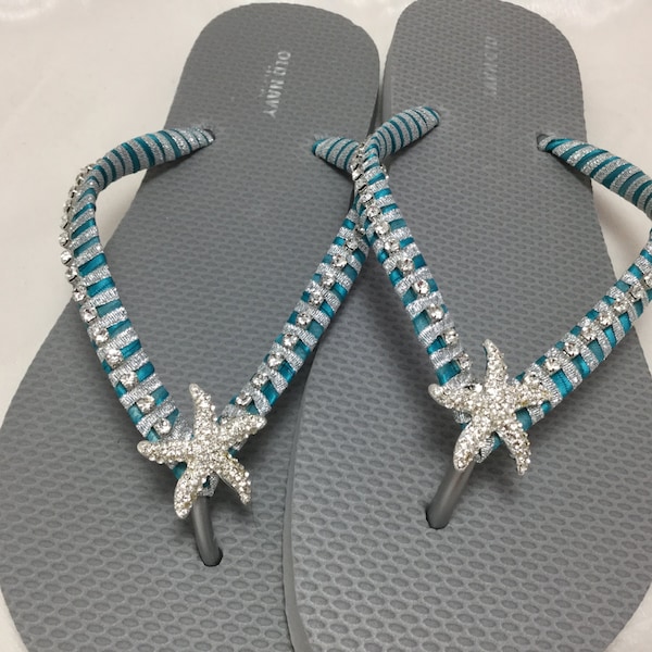 Rhinestone Flip Flop - Etsy