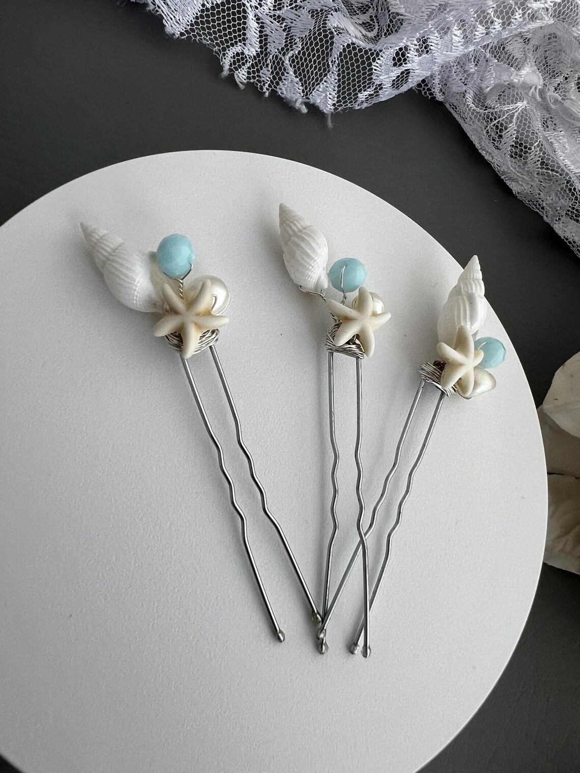 Sea Shell Hair Pin, Ocean Hair Pin, White Shell Beach Wedding Hair Pin ...