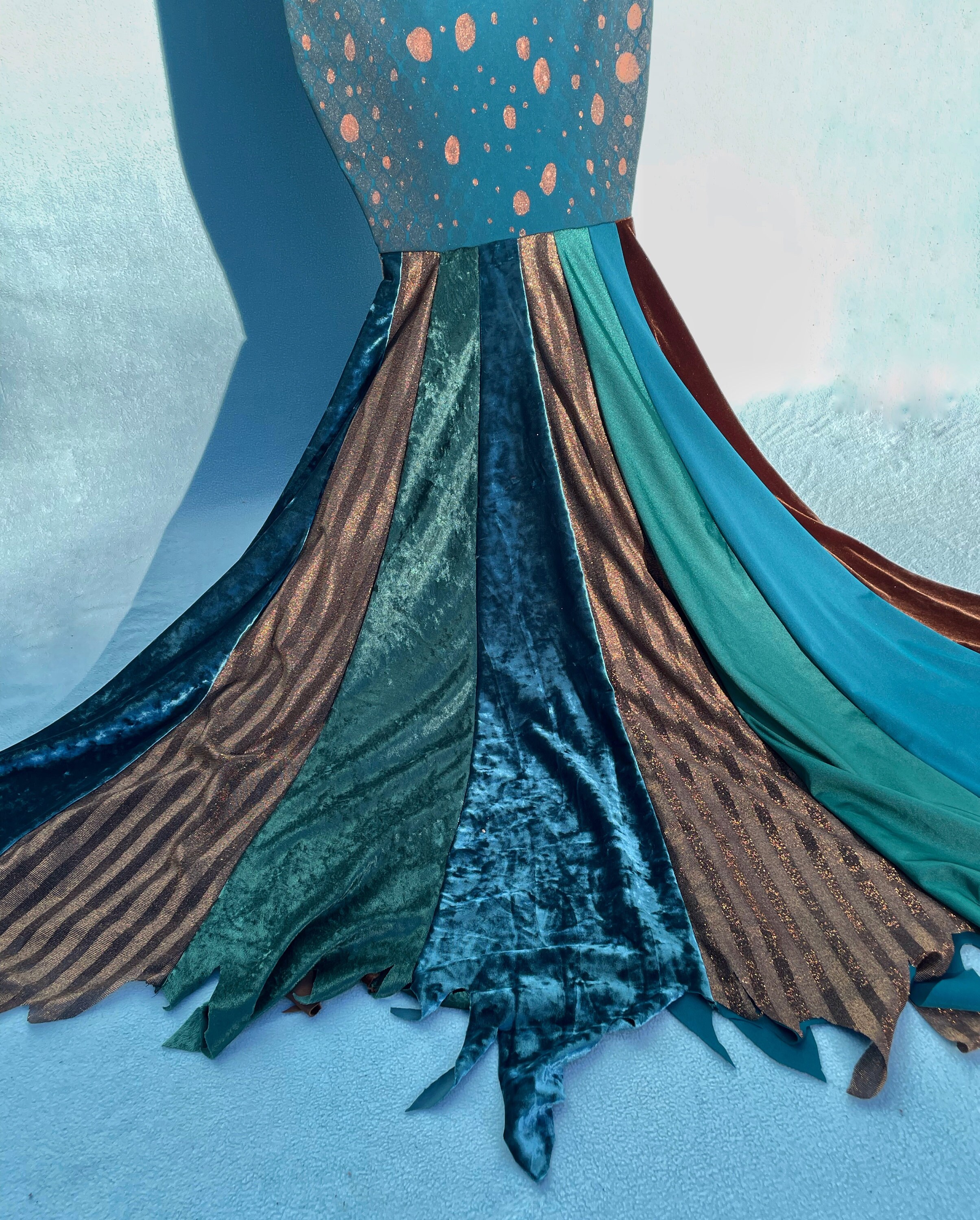 Teal and Copper Angelfish Mermaid Tail Sunken Treasures - Etsy