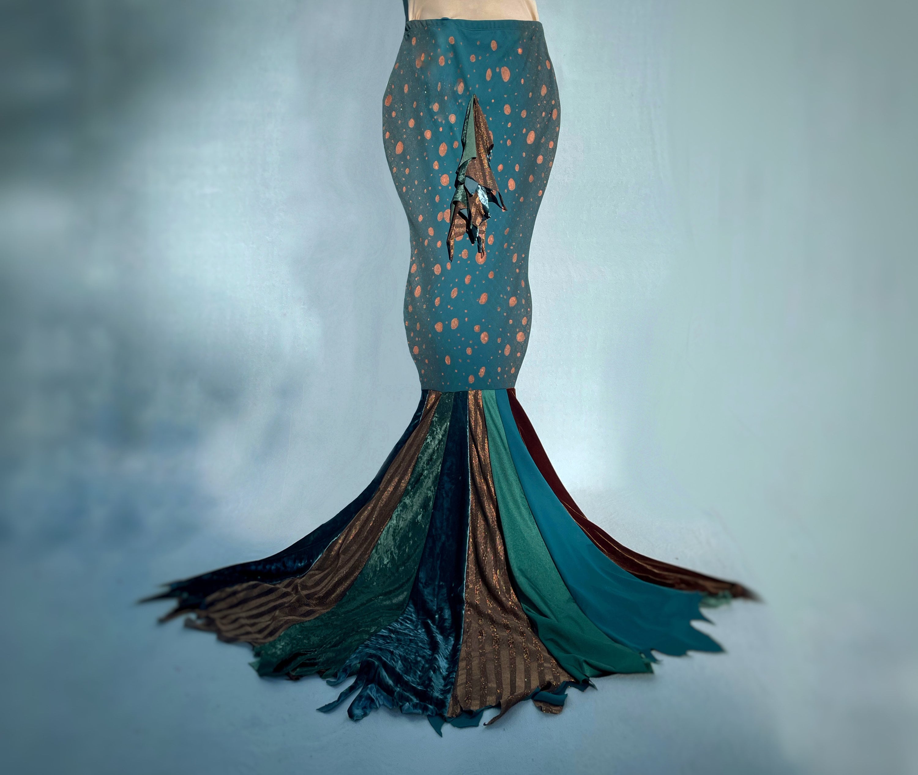 Teal and Copper Angelfish Mermaid Tail Sunken Treasures - Etsy