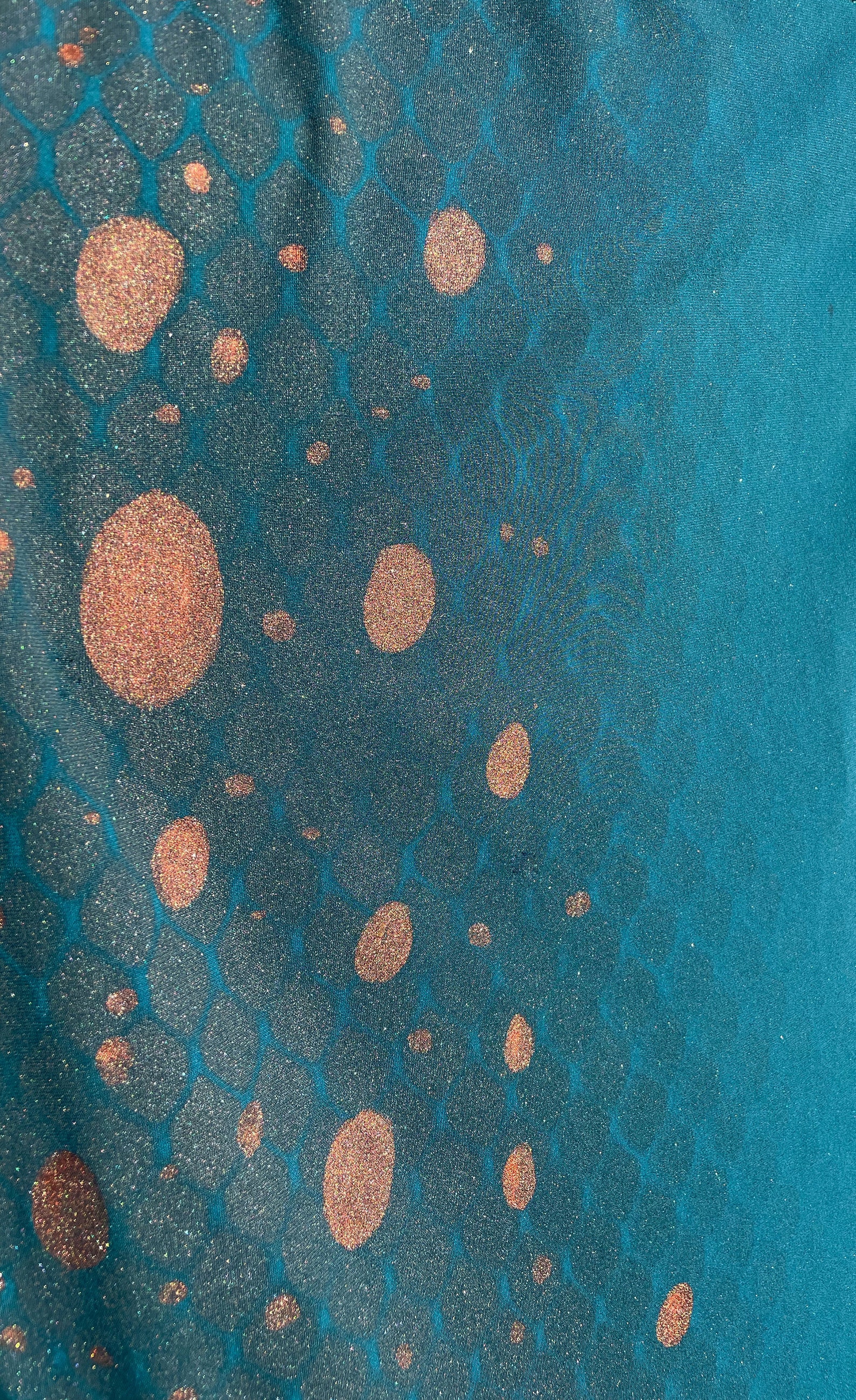 Teal and Copper Angelfish Mermaid Tail, Sunken Treasures, Queen Size ...